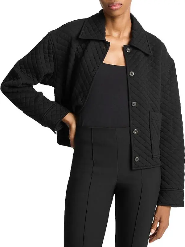 Vince Quilted Collared Jacket - Black