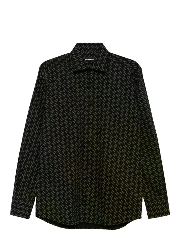 Karl Lagerfeld Patterned Cotton Shirt - Black