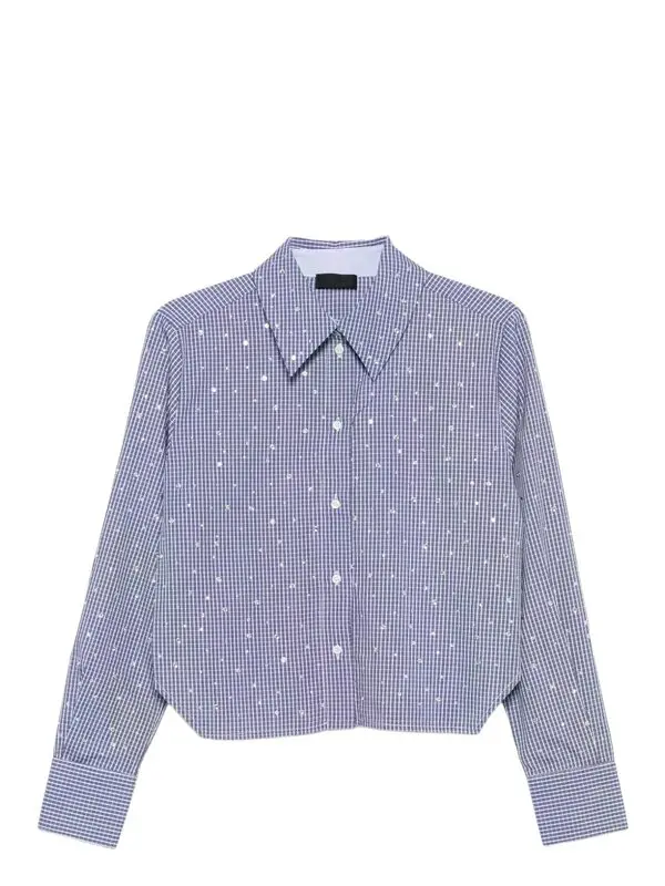 Liu Jo Checked Embellished Shirt - Blue