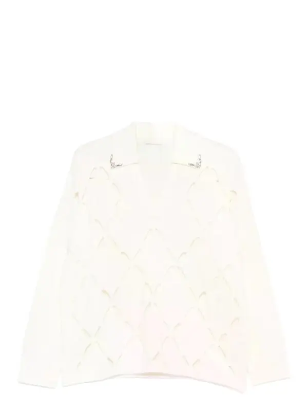 Liu Jo Cut-out Detail Knitted Sweater - White
