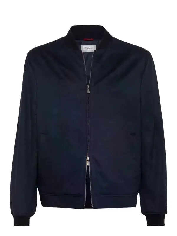 Brunello Cucinelli Cashmere Bomber Jacket - Blue