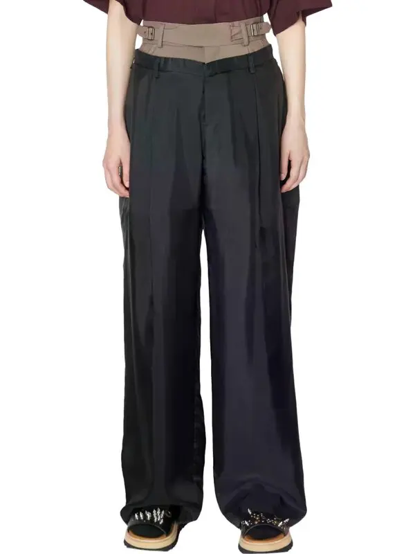 Kolor Pleated Straight Trousers - Black