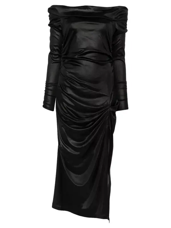 Isabel Marant Off-shoulder Draped Midi Dress - Black