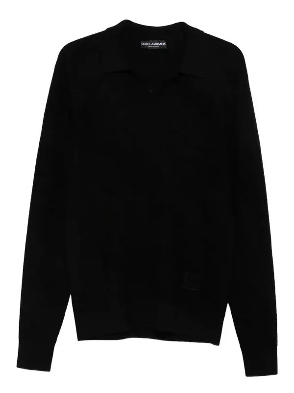 Dolce & Gabbana Polo-neck Long Sleeve Sweater - Black
