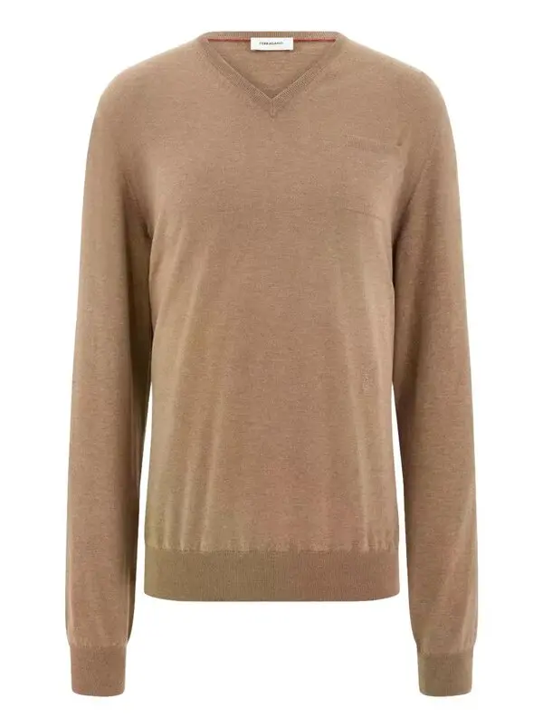 FERRAGAMO V-neck Sweater - Neutrals
