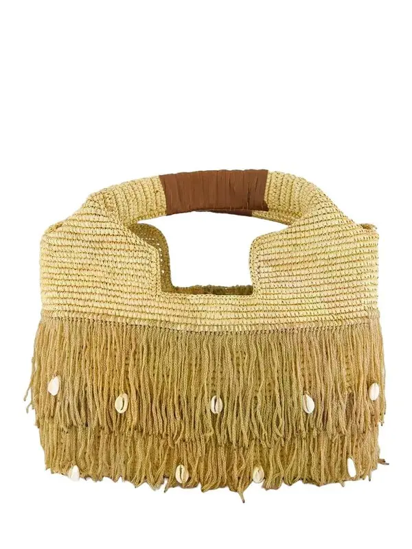 SENSI STUDIO Fringed Toquilla Straw Handbag - Neutrals