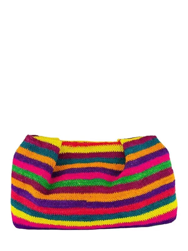 SENSI STUDIO Mini Sisal Striped Clutch - Yellow