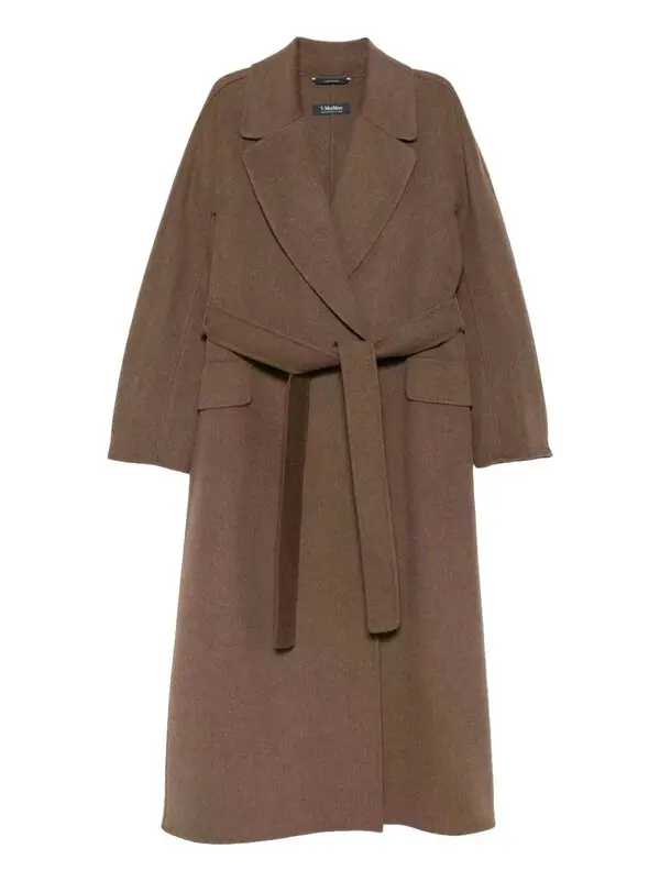 Max Mara Belted Lapel Coat - Brown