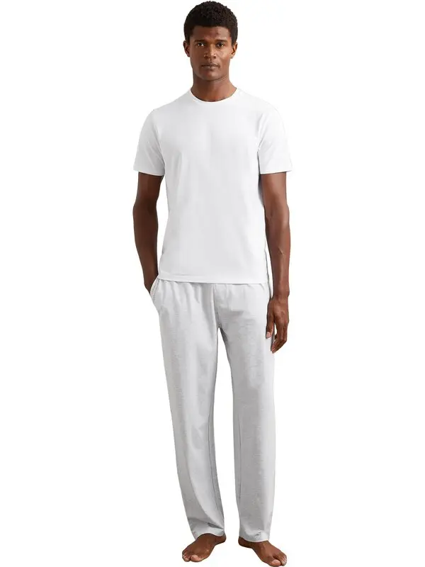 REISS Hugo Cotton Jersey Logo-waistband Joggers With Stretch - Soft Grey