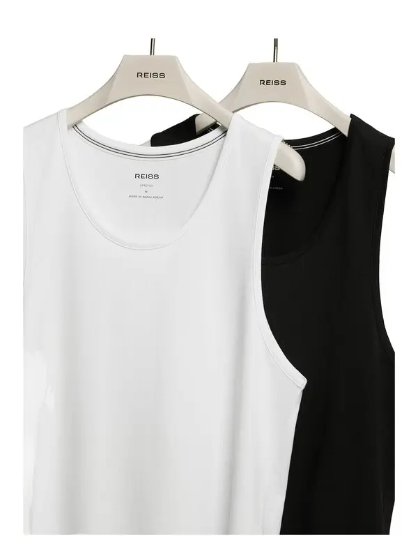 REISS Monty 2-pack Loungewear Vests - White/black