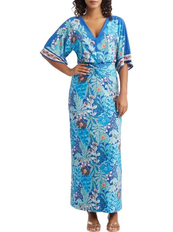 LILLY PULITZER® Adalyn Floral Maxi Dress - Starlight Navy Best Forever