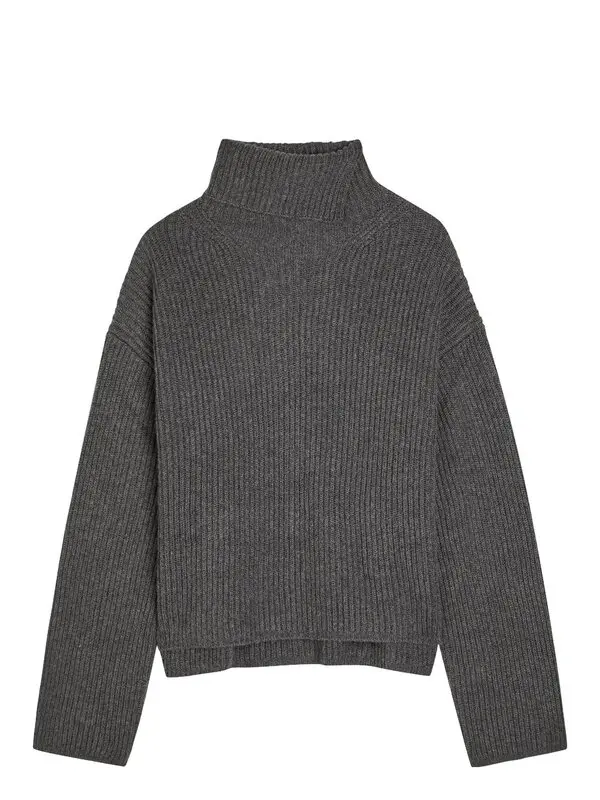 JOSEPH Ribbed Wool-blend Jumper - Grey