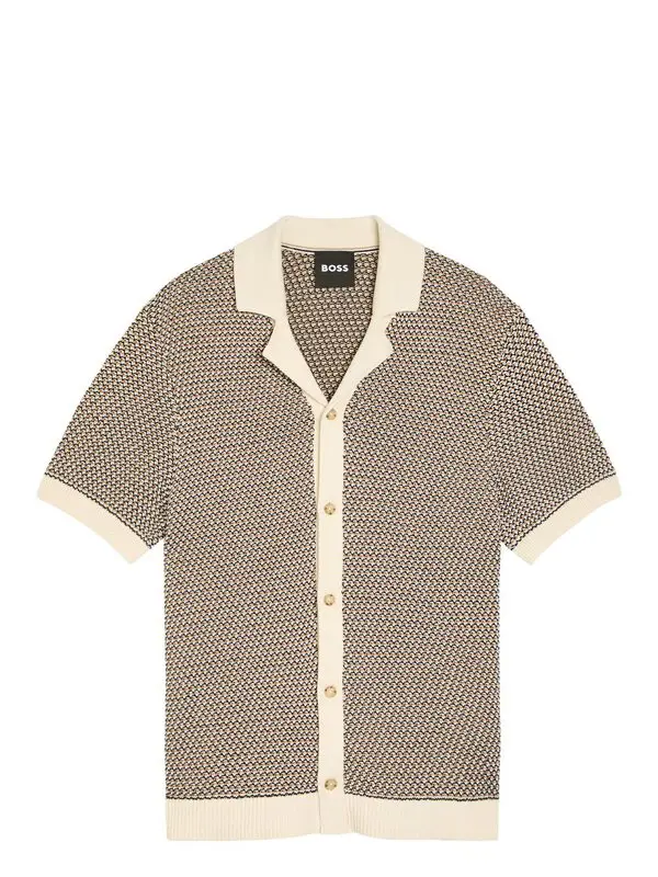 BOSS Knitted Cotton Shirt - Beige