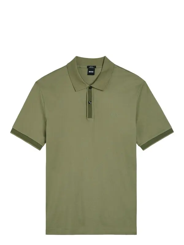 BOSS Logo Jersey Polo Shirt - Khaki