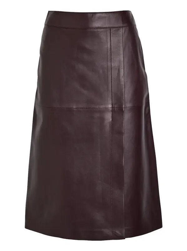 JOSEPH Panelled Wrap-effect Midi Skirt - Plum
