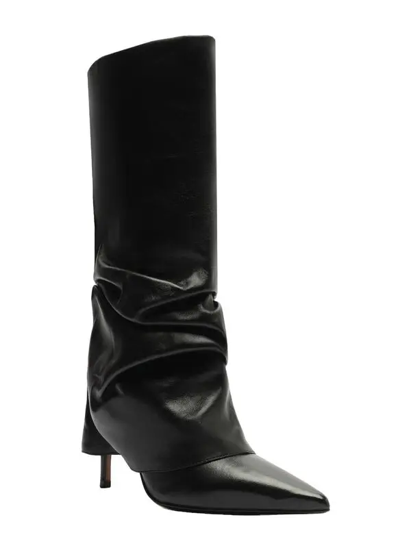 Schutz Mikki Up Cloak Pointed Toe Boot - Black