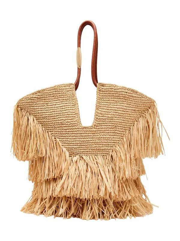 Zimmermann Fringed Raffia Tote - Natural