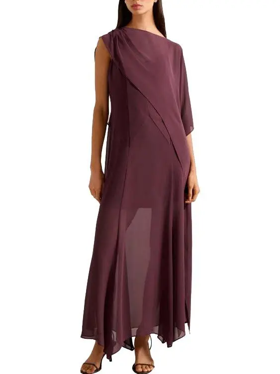 EVER NEW Sheer Maxi Dress With Cape - Imperial Port