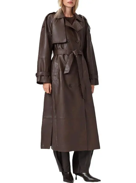 ALLSAINTS Reed Leather Trench - Bitter Brown