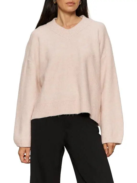 Sanctuary V-neck Long Sleeve Sweater - Heather Rose
