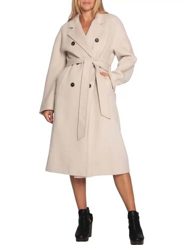 BELLE & BLOOM Real Love Double-breasted Maxi Coat - Pearl