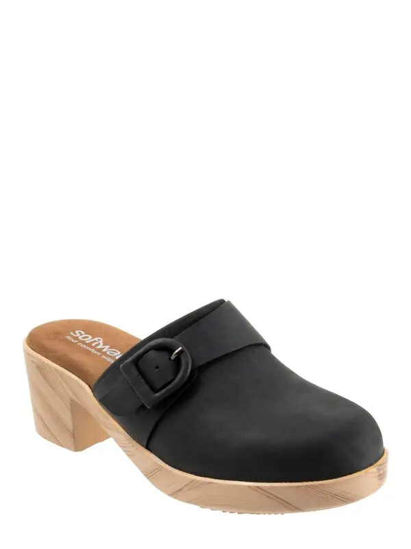 SOFTWALK® Ferrara Platform Mule - Black Oily