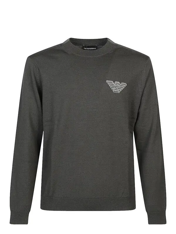 Emporio Armani Eagle Patch Sweater - Black