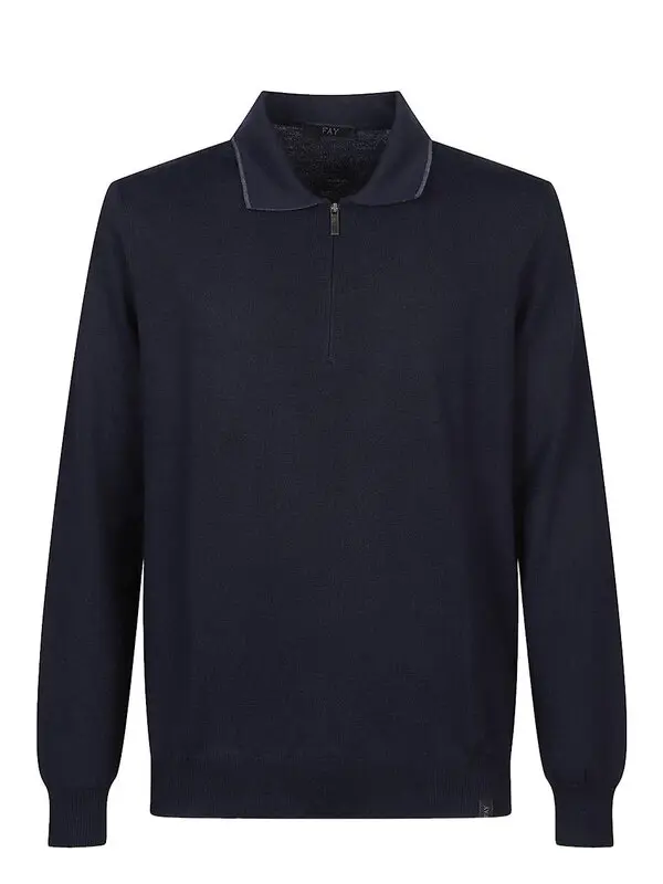 FAY Polo Neck Sweater - Blue
