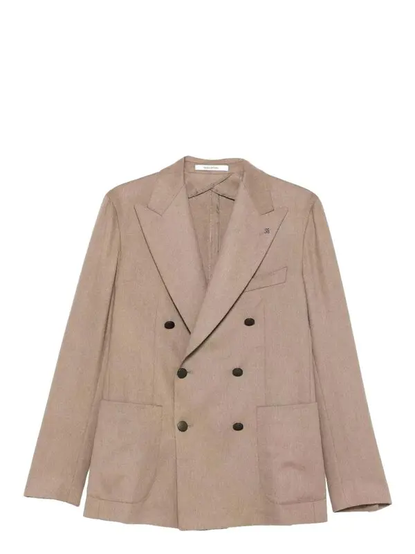 Tagliatore Double-breasted Jacket With Patch Pockets - Brown