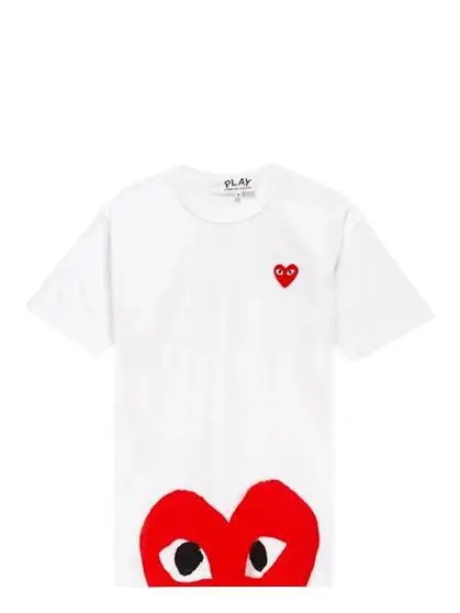 Play Comme Des Garcon Red Heart T-shirt P1t034 - White