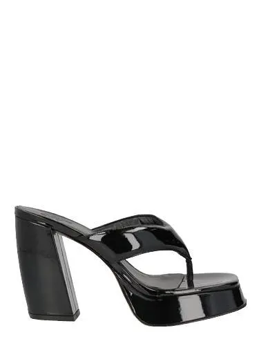 GIA BORGHINI Leather Thong Sandals - Black