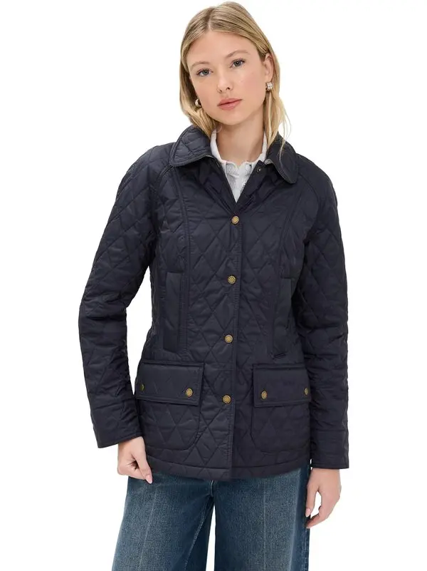 Barbour Diamond Quilted Barn Jacket - Navy
