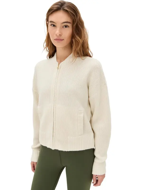 RHONE Full Zip Knit Cardigan - Sand Stone