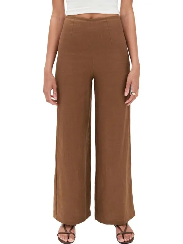 Faithfull The Brand Syna Wide Leg Pants - Clay