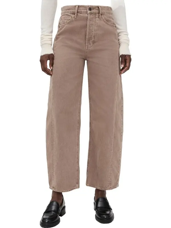 Veronica Beard Ryder High-rise Barrel Leg Jeans - Tan Sierra