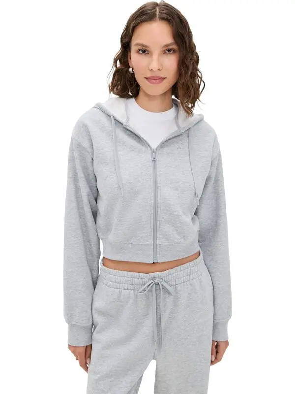 Beyond Yoga Luxefleece Zip Up Hoodie - Light Heather Gray