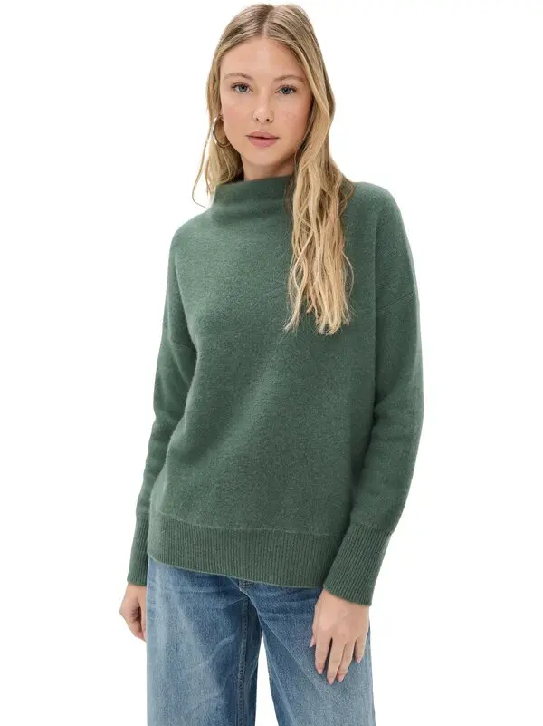 Vince Boiled Funnel Neck Cashmere Pullover - Deep Patina