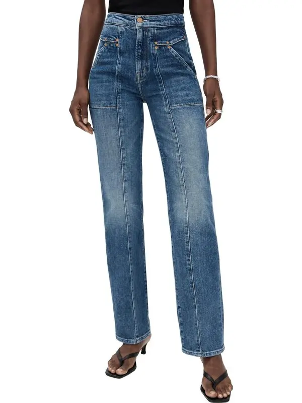 MOTHER The Riveter Rambler Zip Sneak Jeans - Bending The Rules
