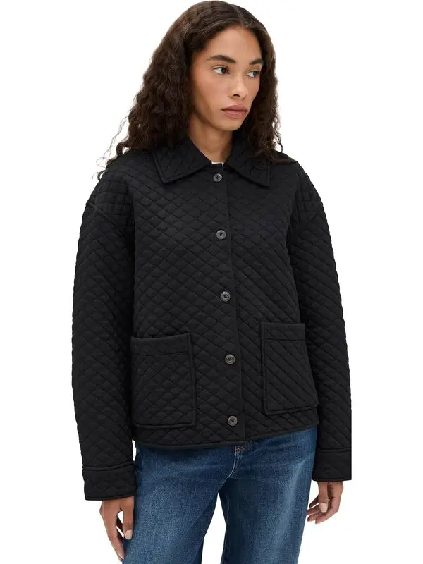 Vince Quilted Collared Jacket - Black