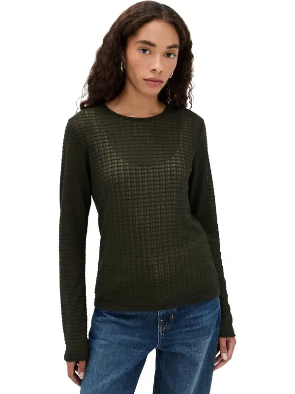 Vince Shadow Grid Shirt - Verde
