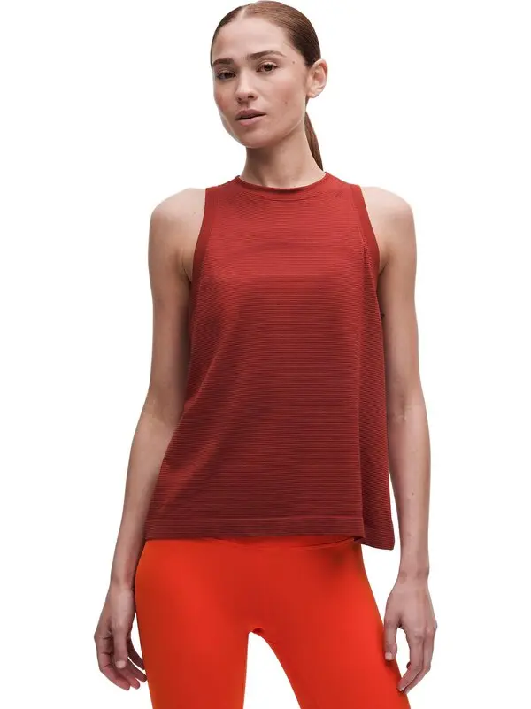 Lululemon Swiftly Relaxed Tank Top - Tempo Stripe Cranberry Charm/cherry Ember