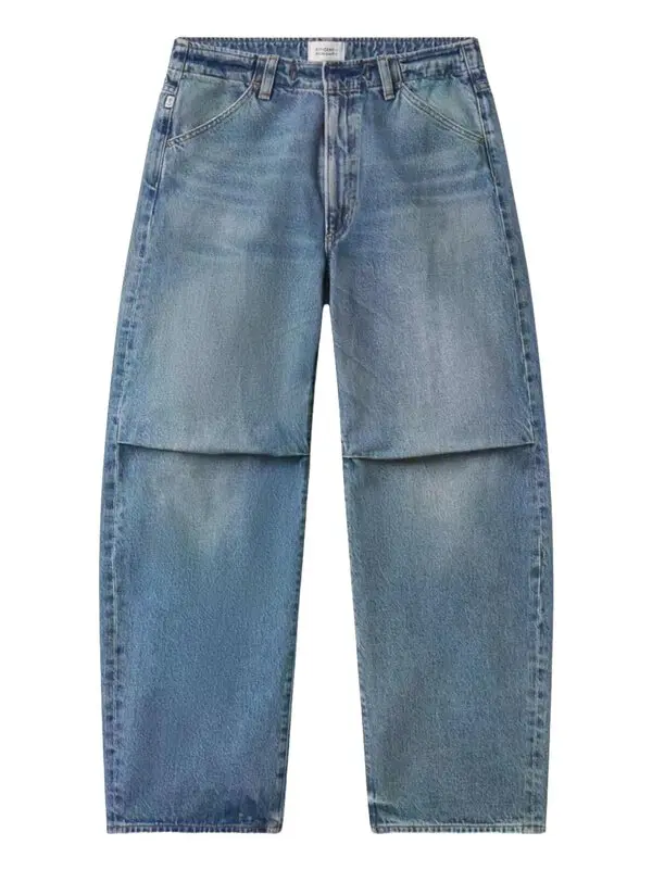 Citizens Of Humanity Pleated-knee Mid-rise Jeans - Blue