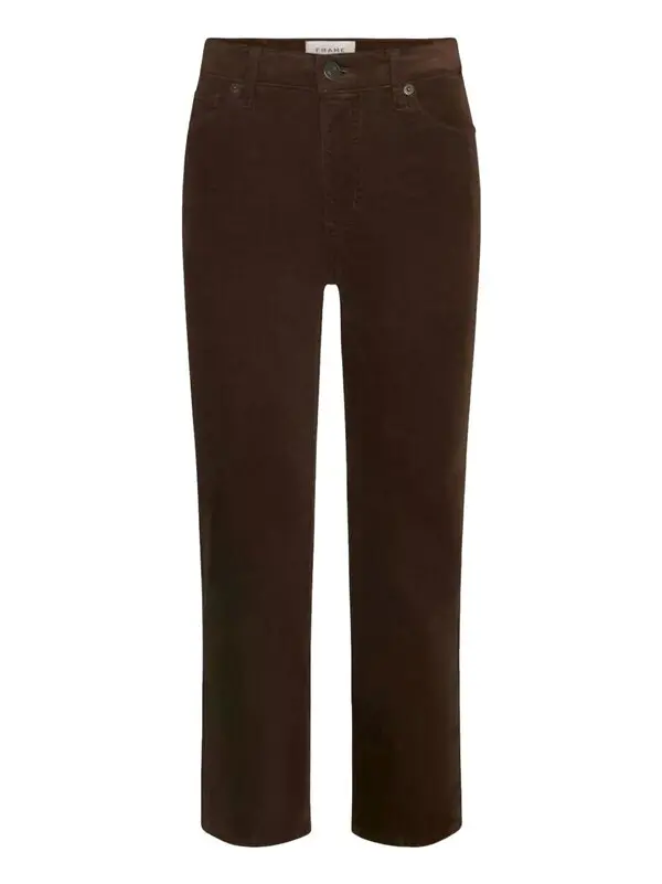 FRAME Straight Leg Corduroy Trousers - Brown