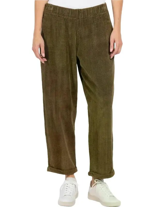 Labo.art Elasticated-waist Corduroy Trousers - Green