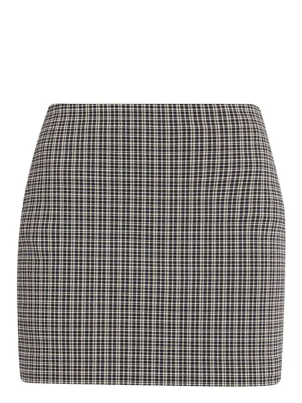 Theory Plaid Mini Skirt - Almond Multi
