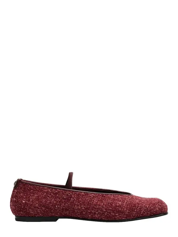 NODALETO Bulla Cara Tweed Ballerina Flats - Ltbrwn