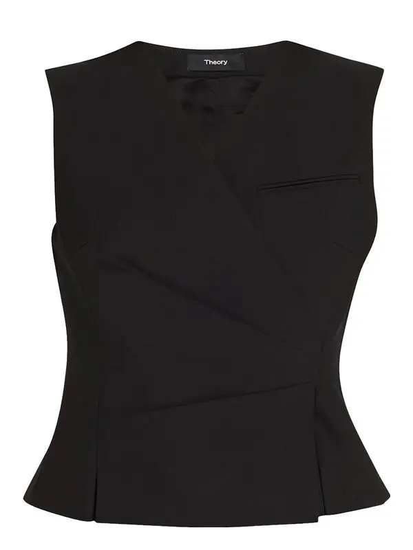 Theory Shrunken Wrap Vest - Black