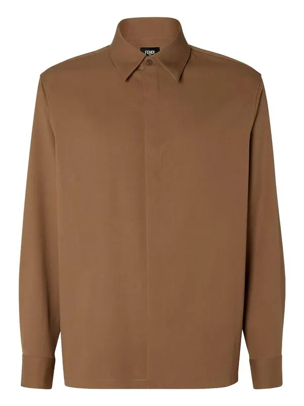 Fendi Wool Gabardine Shirt - Brown