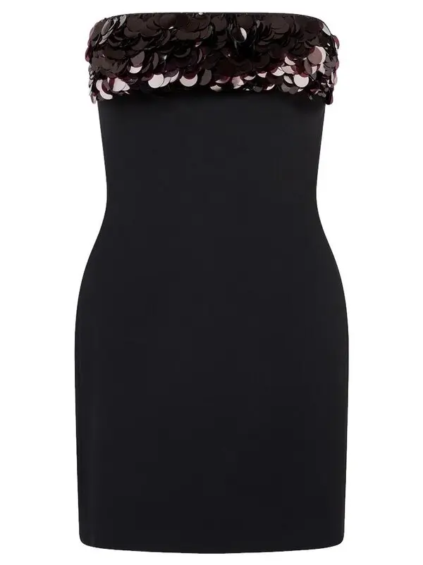 David Koma Strapless Mini Dress - Black