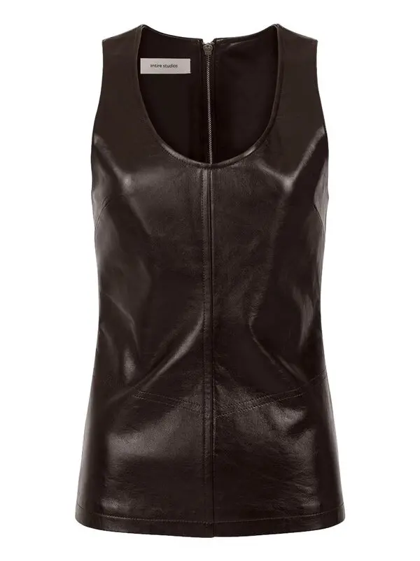 ENTIRE STUDIOS Leather Tank - Brown
